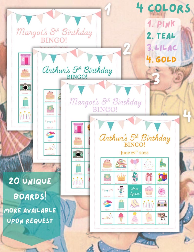 Personalized Birthday Bingo Game: Custom Printable Party Activity (PDF ...
