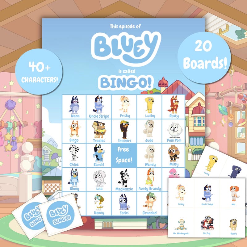 Bingo Bluey Game - Etsy