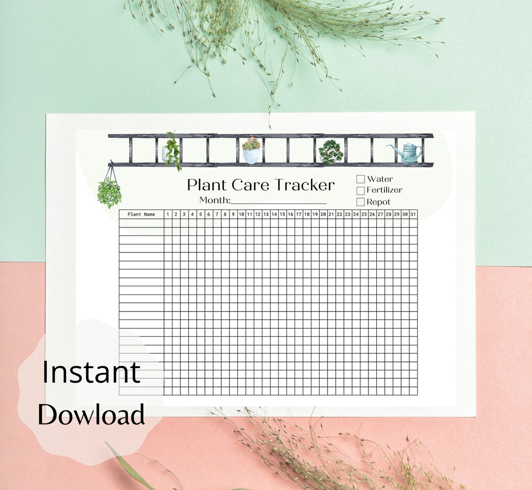 Printable Plant Tracker, Plant Care, Houseplant Tracker Minimalist ...