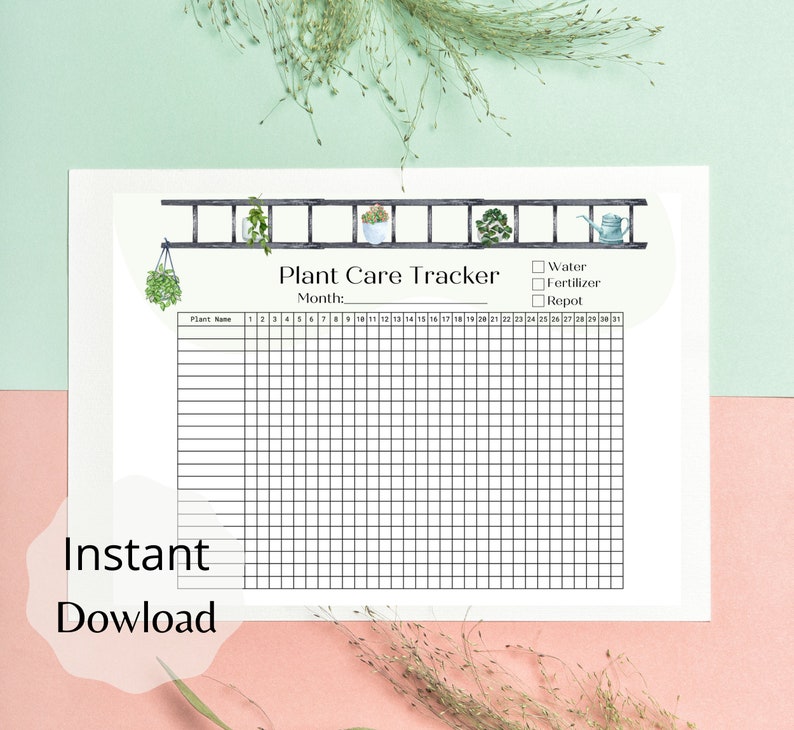 Printable Plant Tracker, Plant Care, Houseplant Tracker Minimalist ...