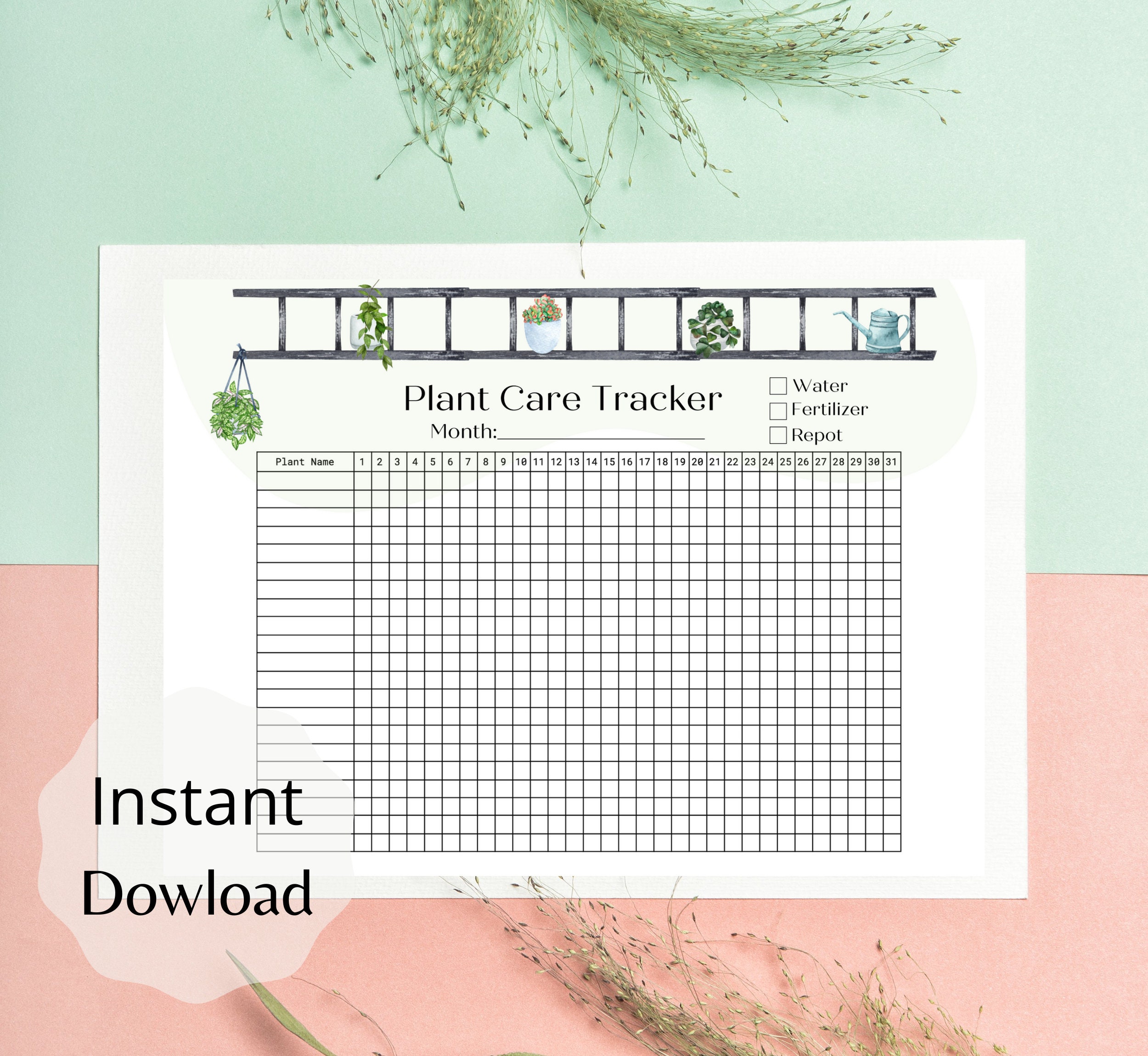 Printable Plant Tracker, Plant Care, Houseplant Tracker Minimalist ...