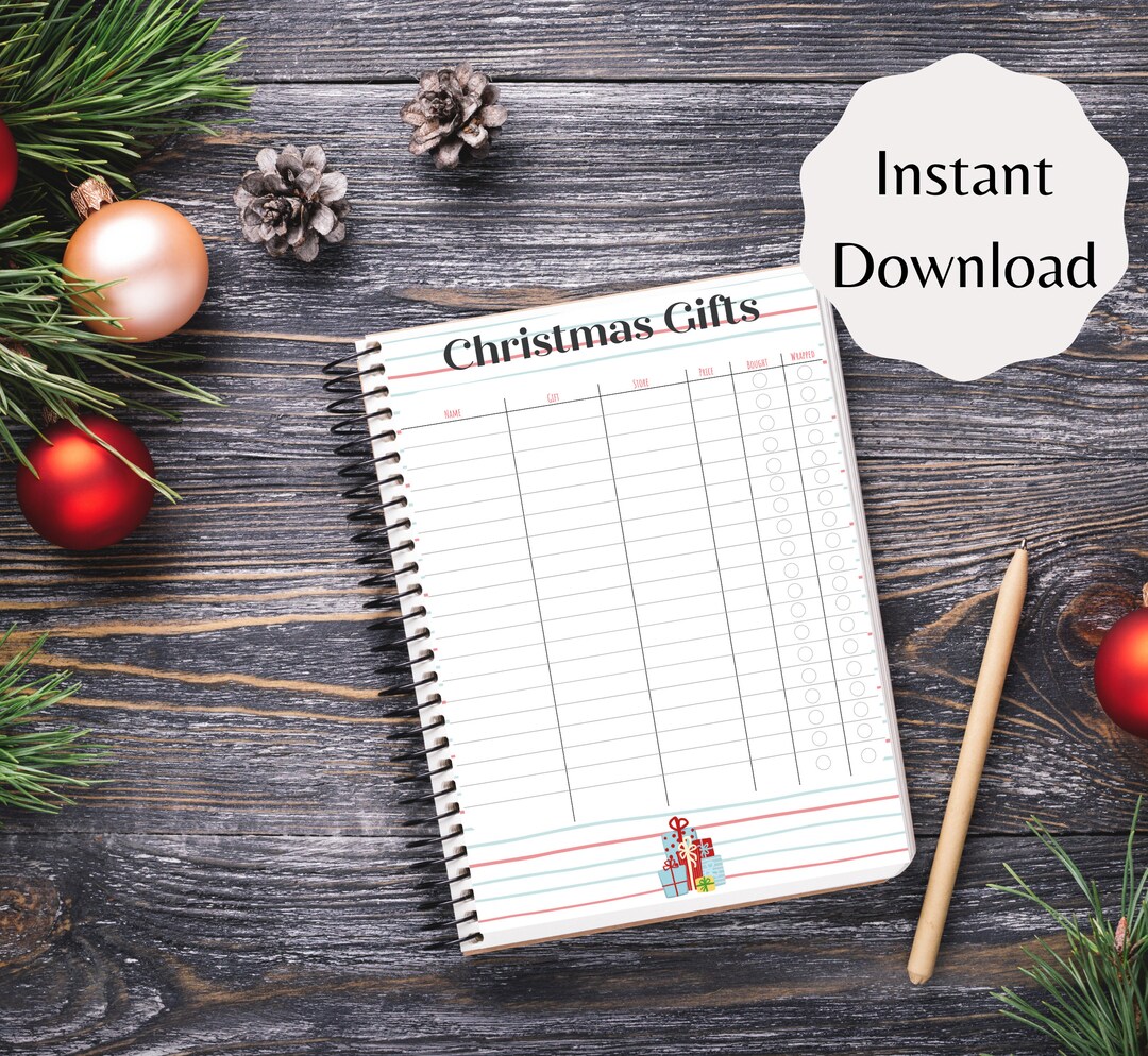 Printable Christmas List Tracker, Gift Tracker, Christmas Shopping List ...