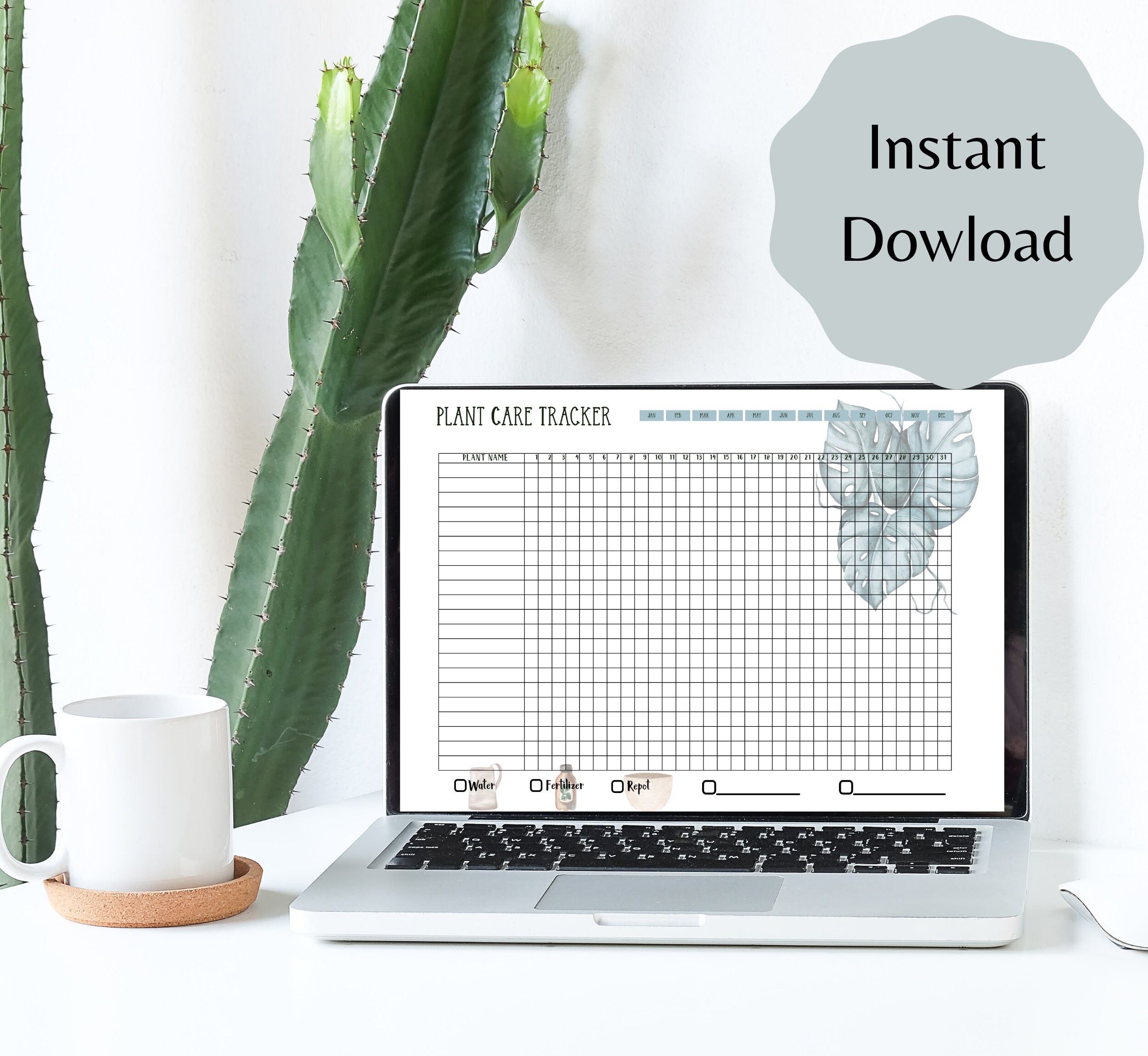 Printable Plant Tracker, Plant Care, Houseplant Tracker Minimalist ...