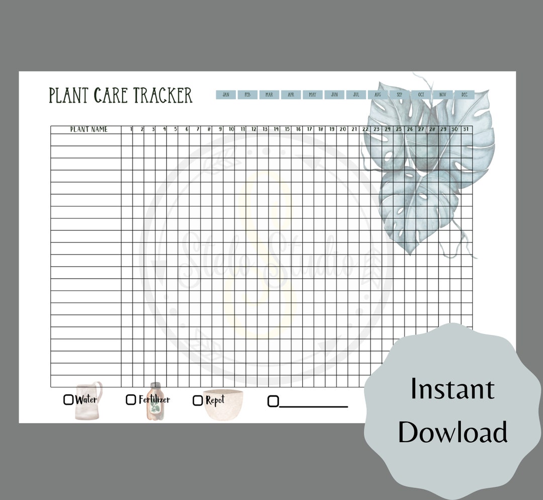 Printable Plant Tracker, Plant Care, Houseplant Tracker Minimalist ...