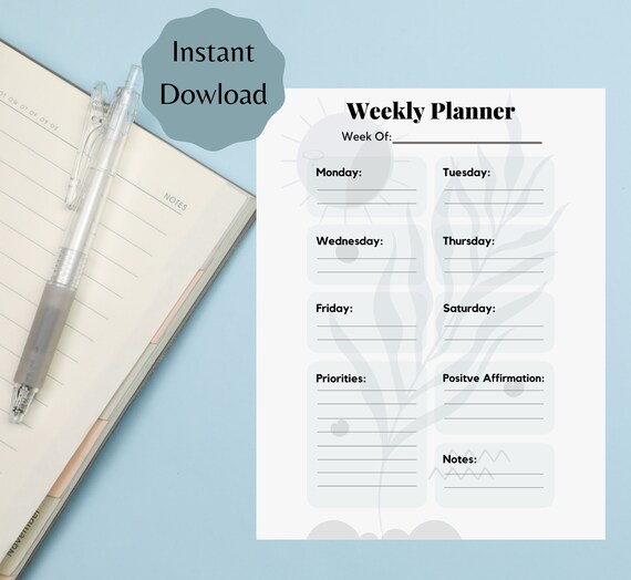 Digital Weekly Planner Boho Weekly Planner Printable to Do - Etsy