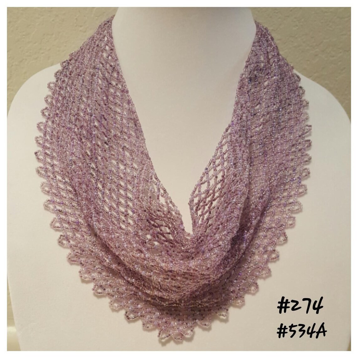 Solid Netted Beaded Scarf Pattern - Etsy