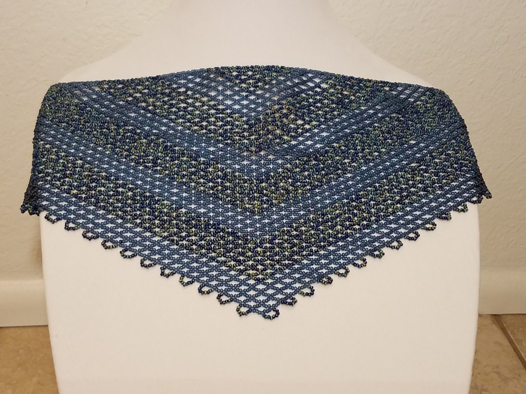 Chevron Beaded Netted Scarf Pattern Wide Lines - Etsy