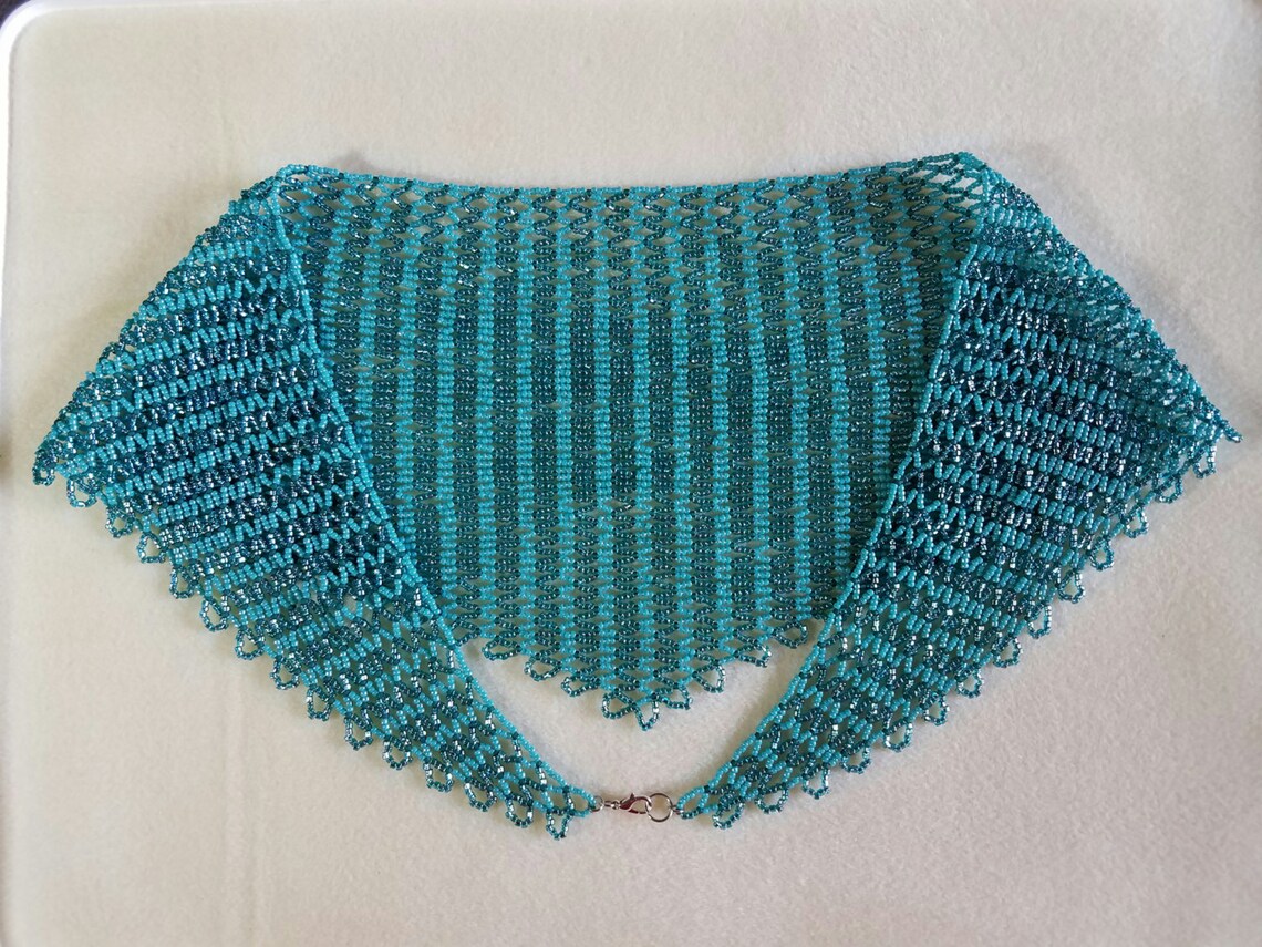 Stripe Beaded Netted Scarf Pattern - Etsy