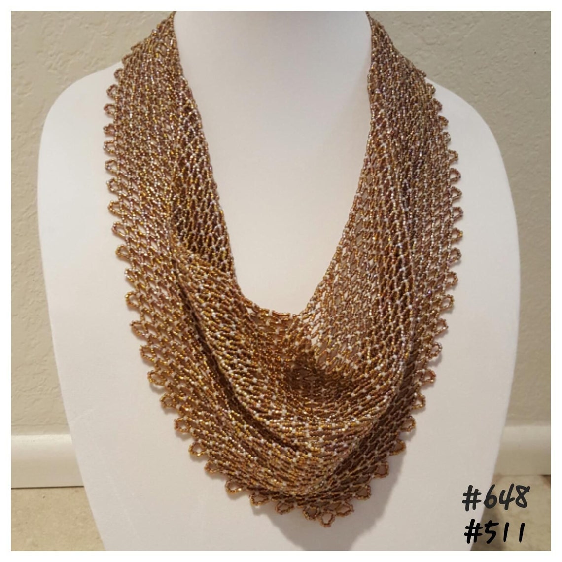 Solid Netted Beaded Scarf Pattern - Etsy