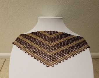 Chevron Beaded Netted Scarf Pattern Wide Lines | Etsy