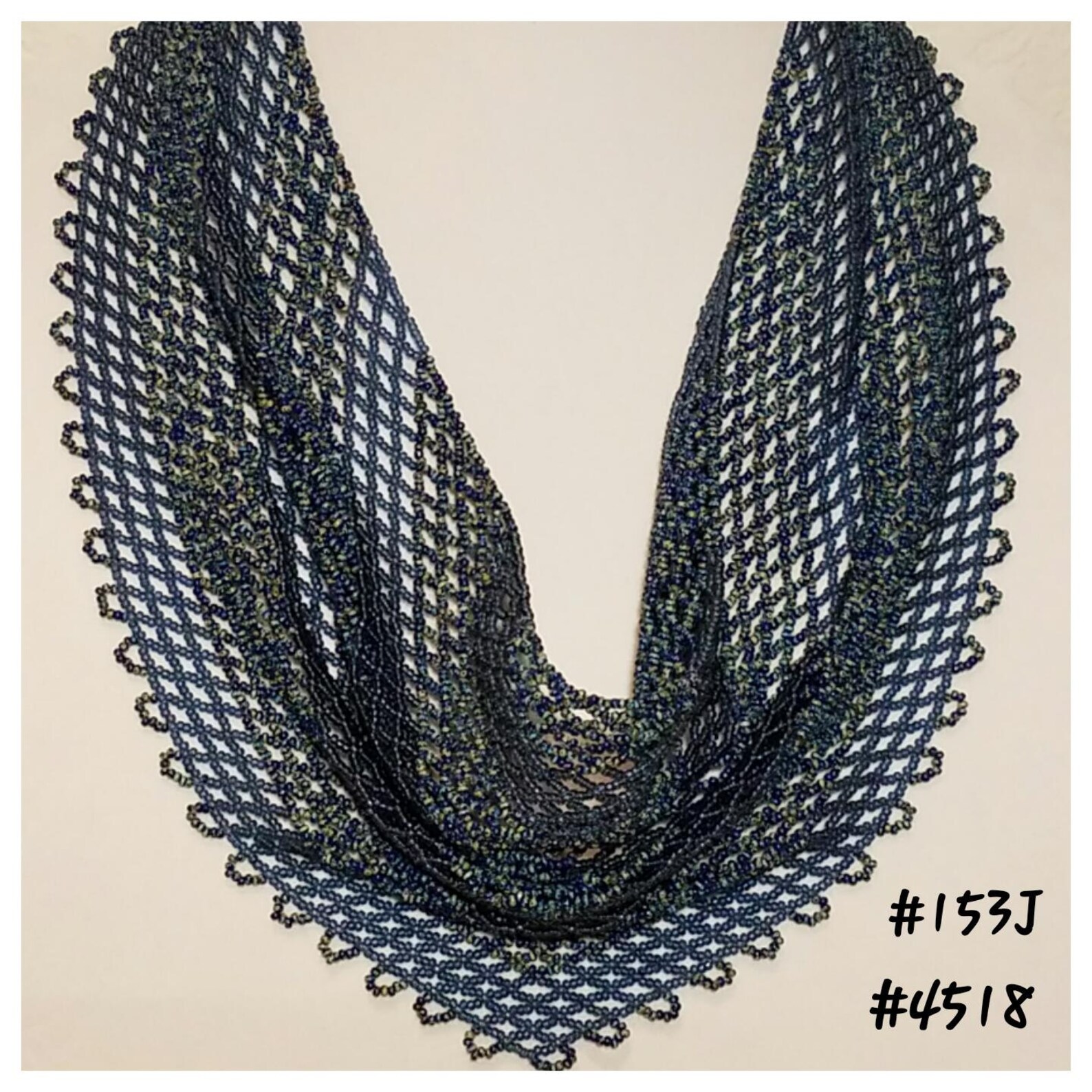 Chevron Beaded Netted Scarf Pattern Wide Lines - Etsy
