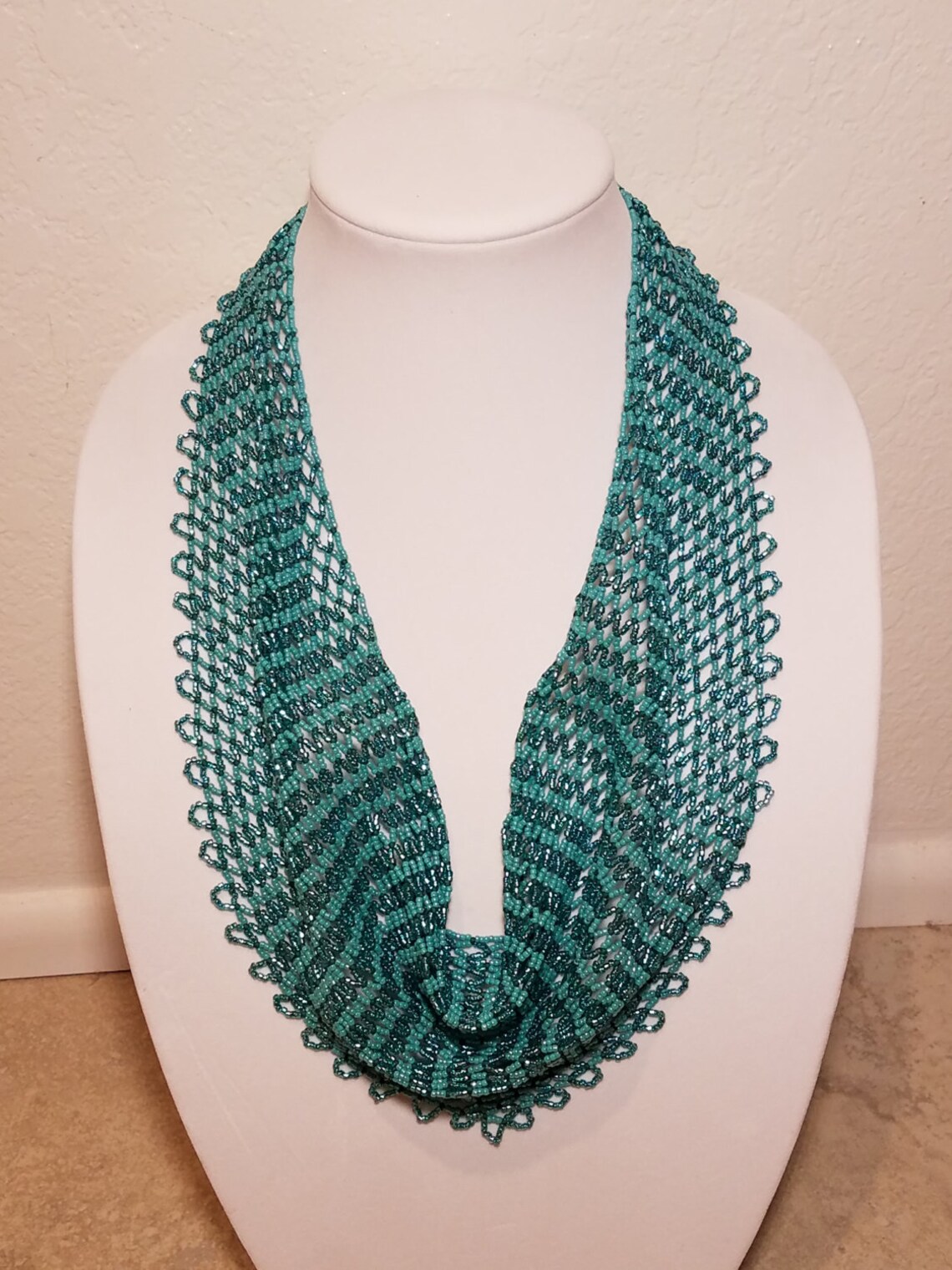 Stripe Beaded Netted Scarf Pattern - Etsy