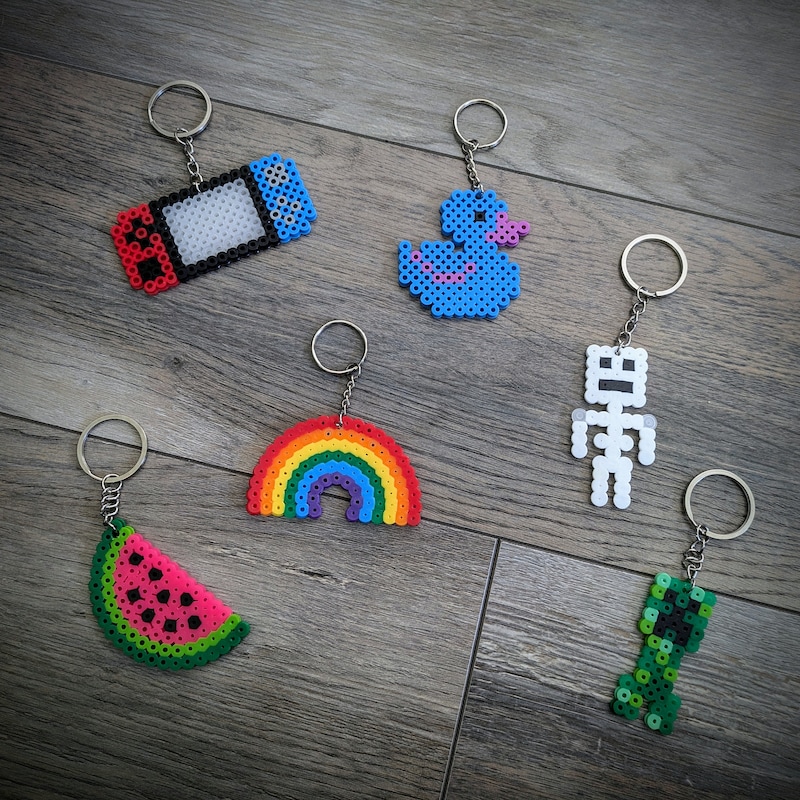 Perler Bead Keychain - Etsy