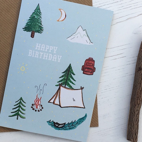 Happy Birthday Camping Card | Etsy