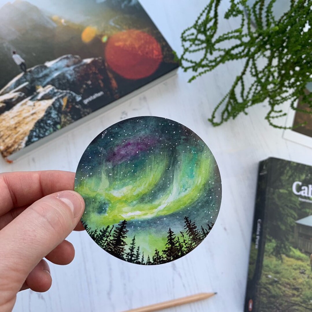 Northern Lights Vinyl Sticker - Etsy