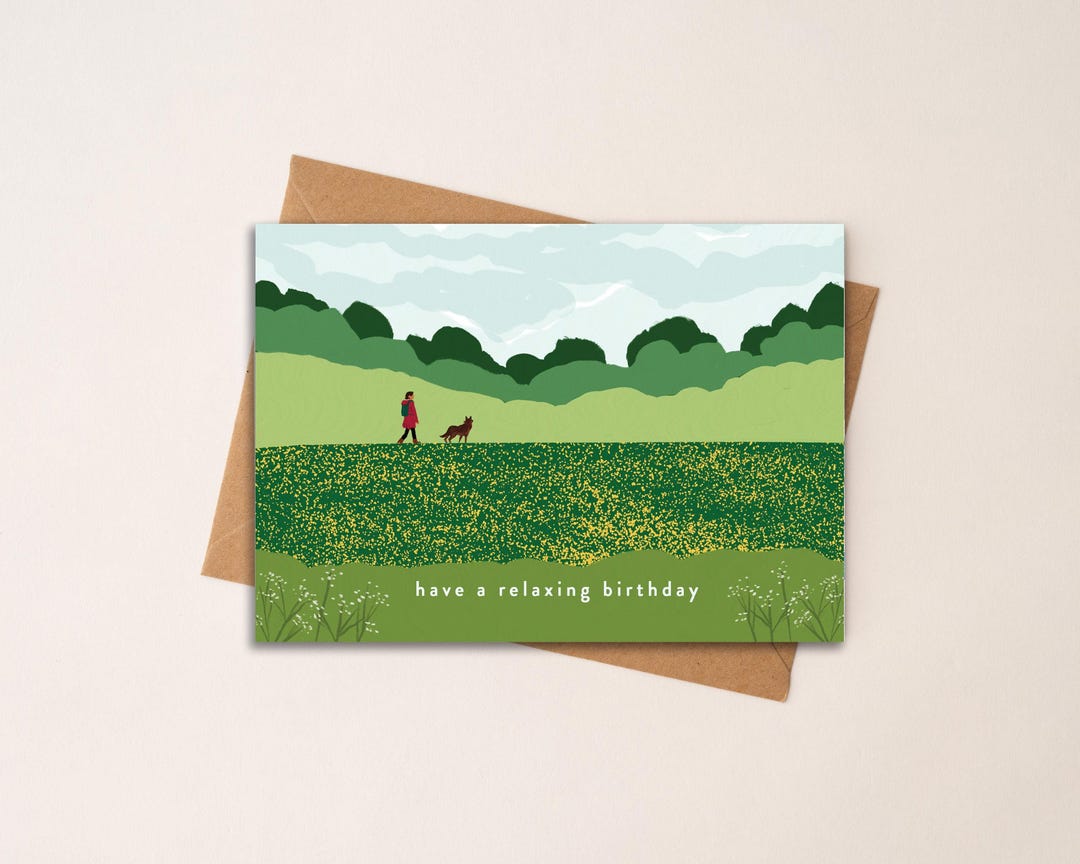 Happy Birthday Dog Walking Card - Etsy