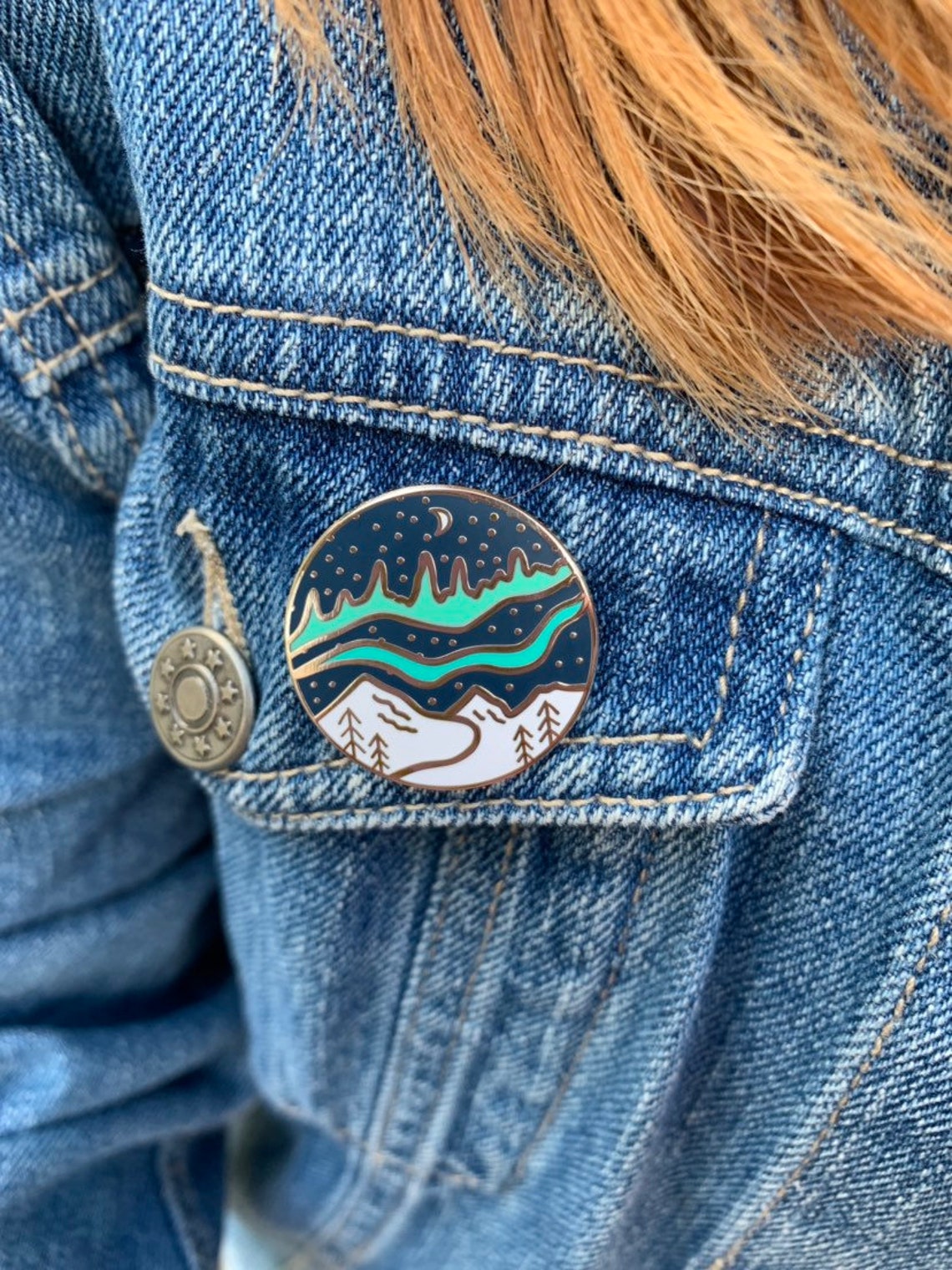 Northern Lights Enamel Pin - Etsy UK