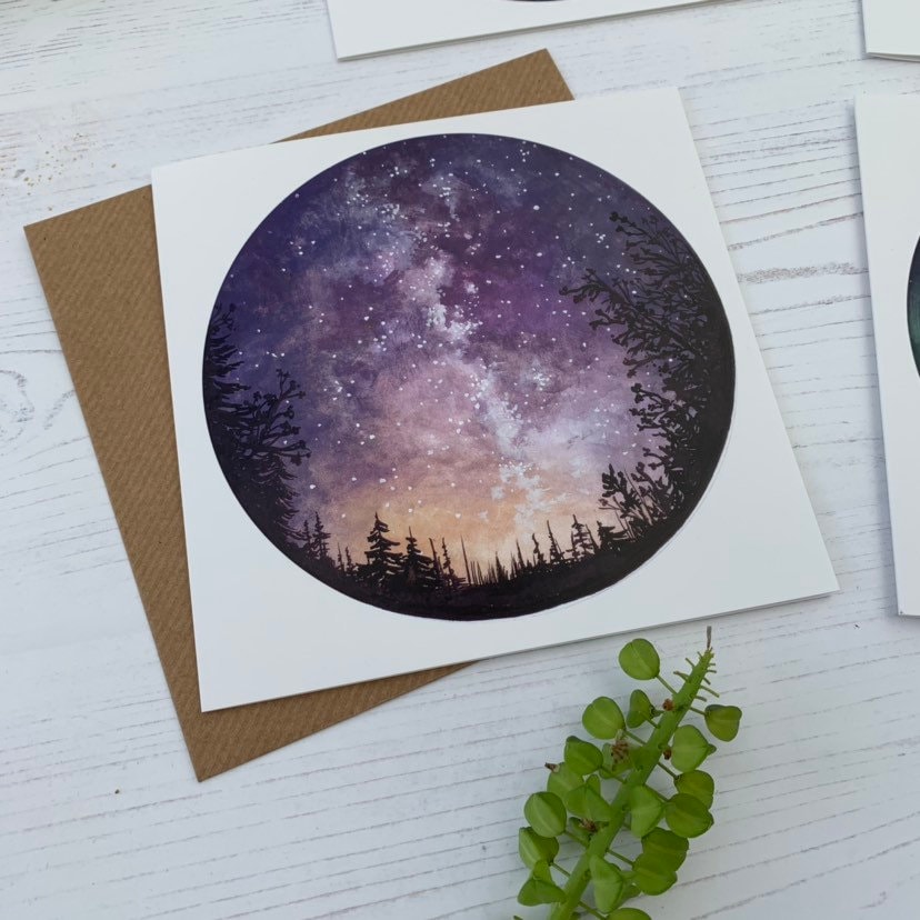 Starry Sky Cards Set of 4 - Etsy UK