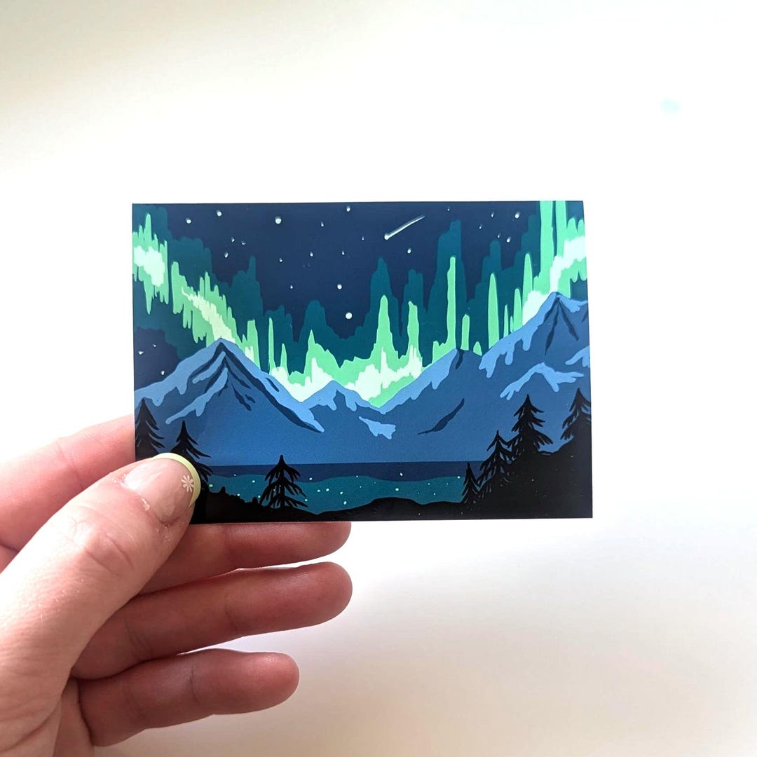 Northern Lights Vinyl Sticker - Etsy