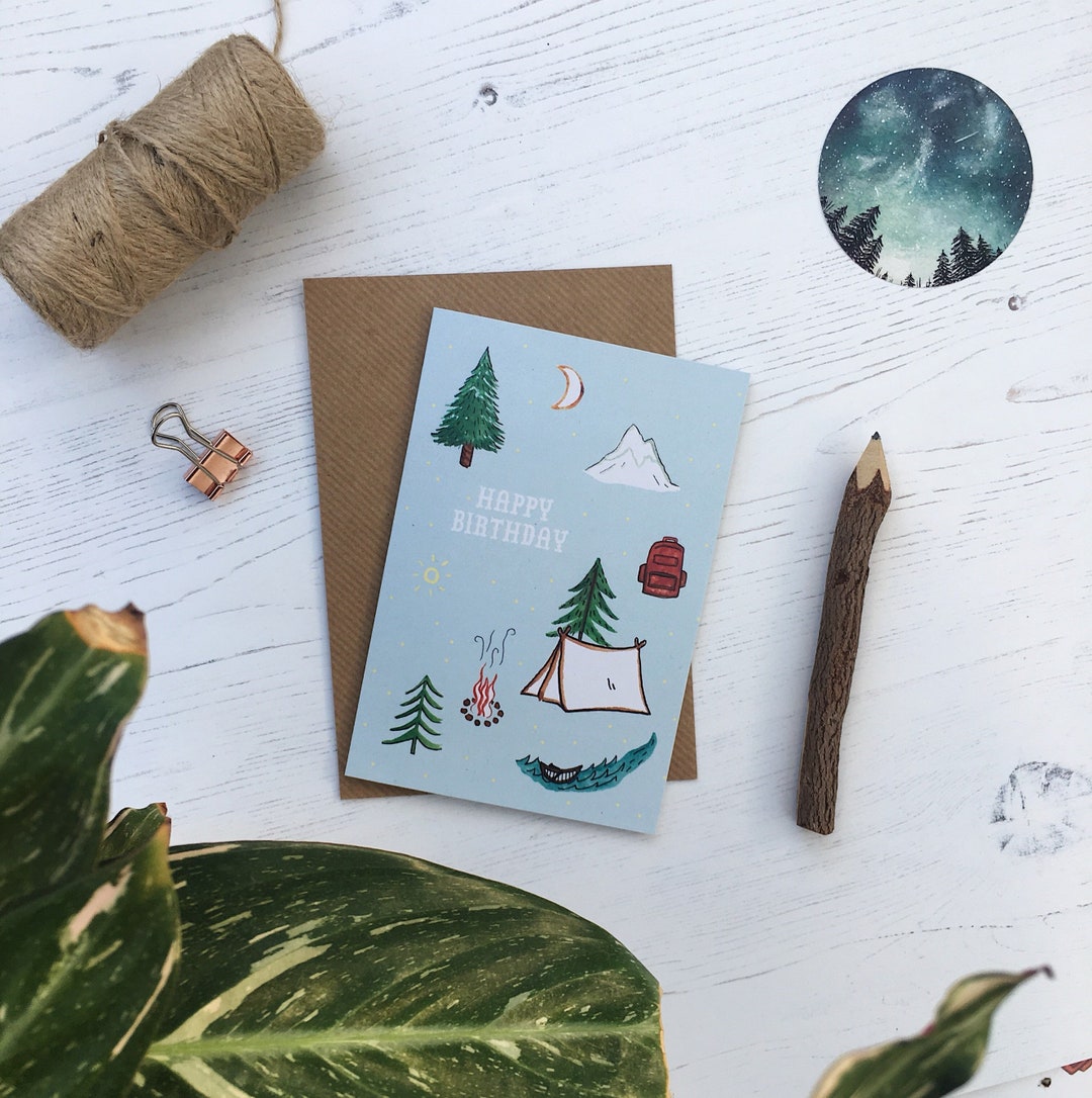 Happy Birthday Camping Card - Etsy UK