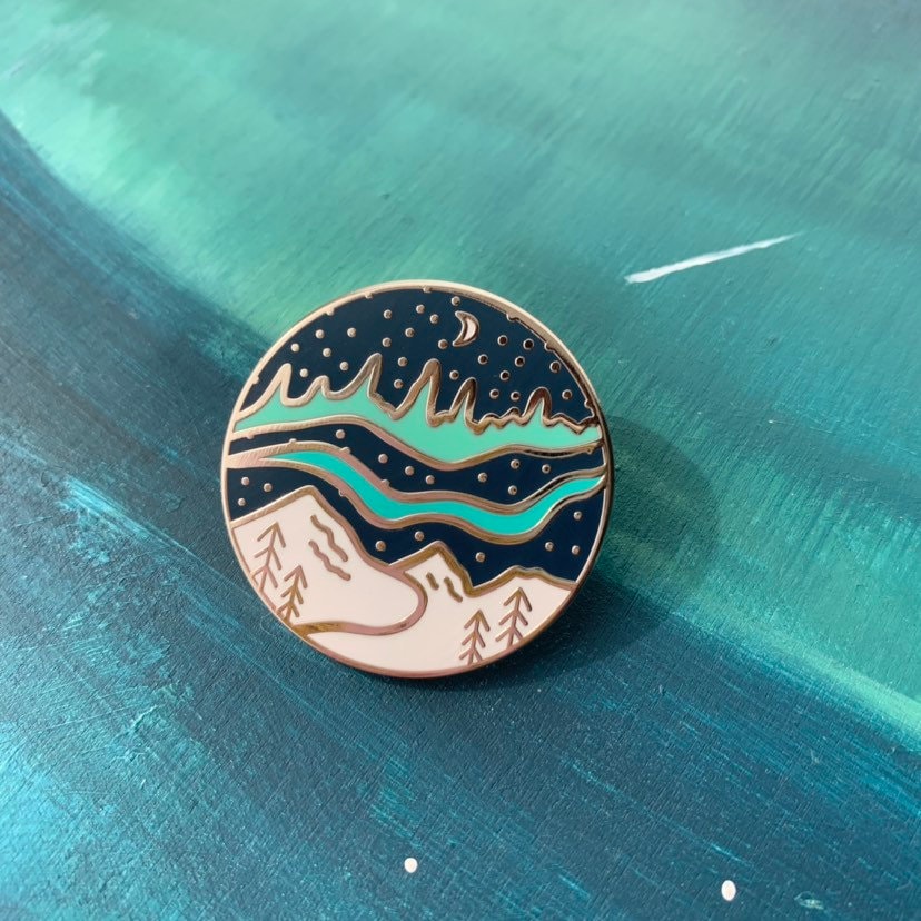 Northern Lights Enamel Pin - Etsy UK
