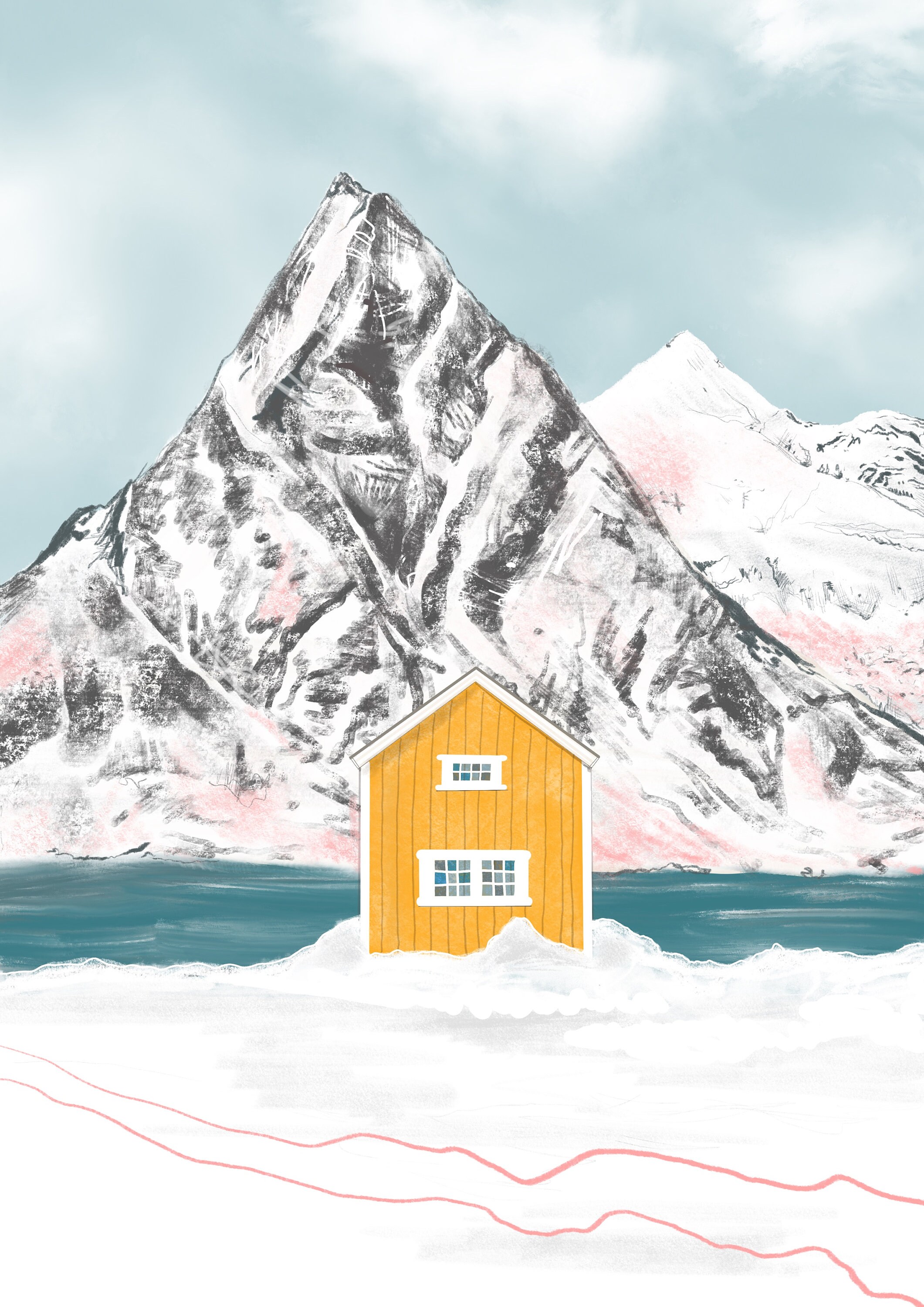 Yellow Cabin Giclee Print A4 / A3 - Etsy UK