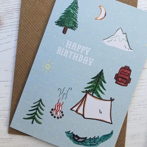 Happy Birthday Camping Card - Etsy