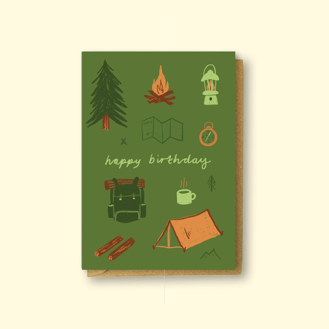 Happy Birthday Camper Card Etsy