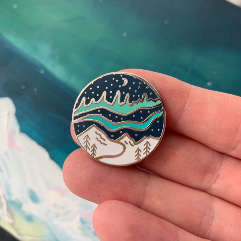 Northern Lights Enamel Pin - Etsy UK