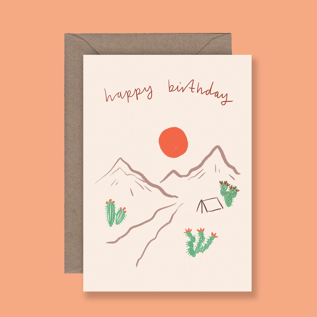 Happy Birthday Desert Card - Etsy