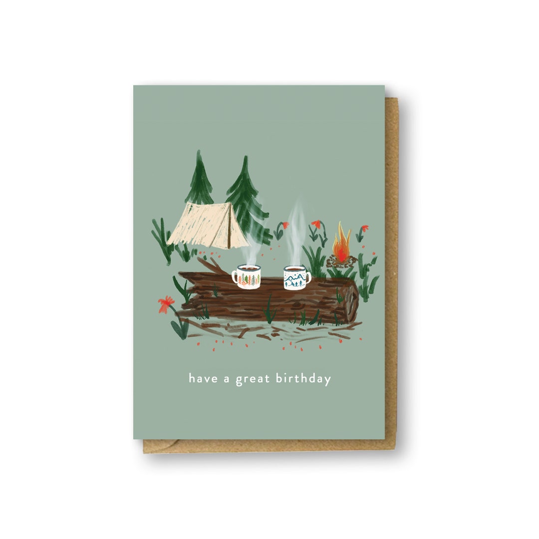 Happy A Great Birthday Camping Card - Etsy UK