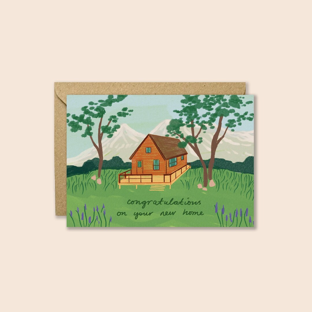 New Home Cabin Card - Etsy