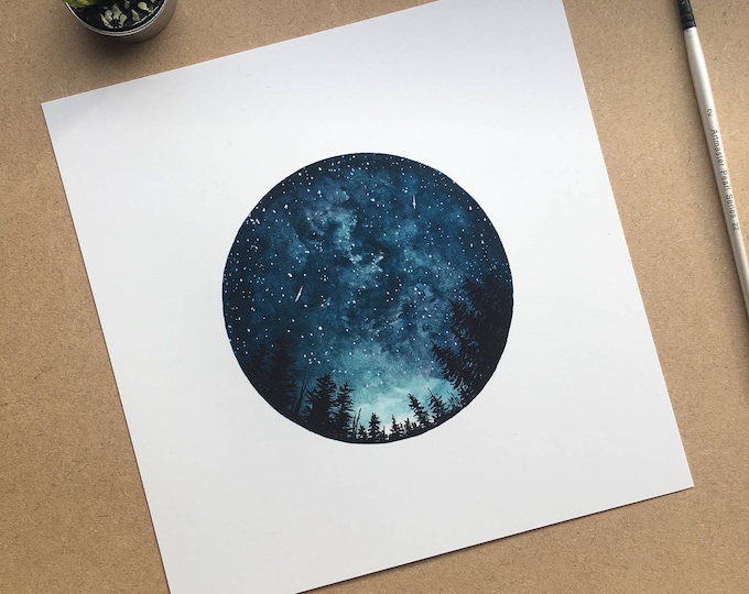 Starry Sky Square Print - Etsy UK