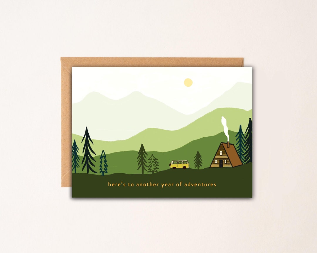 Adventures Camper Van Card - Etsy