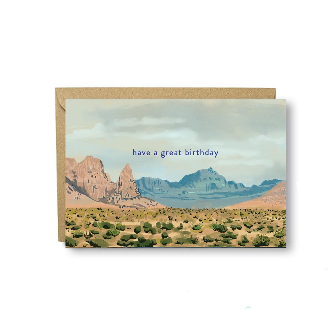 Birthday Nevada Desert Card - Etsy