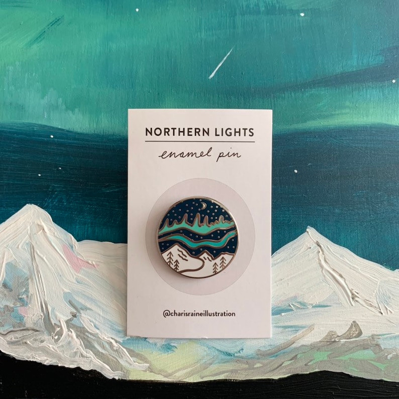 Northern Lights Enamel Pin - Etsy UK