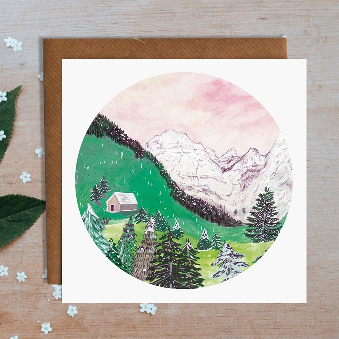 Austrian Mountains Greetings Card - Etsy