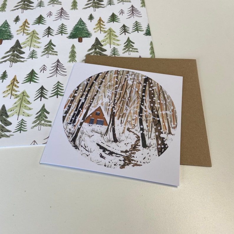 A-Frame Cabin Greetings Card | Etsy