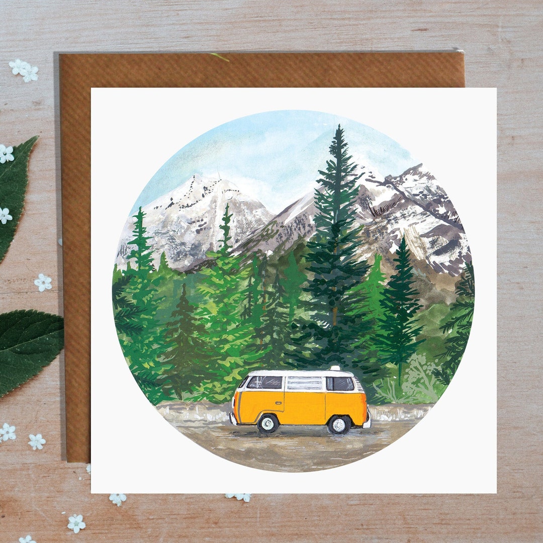Camper Van Greetings Card - Etsy