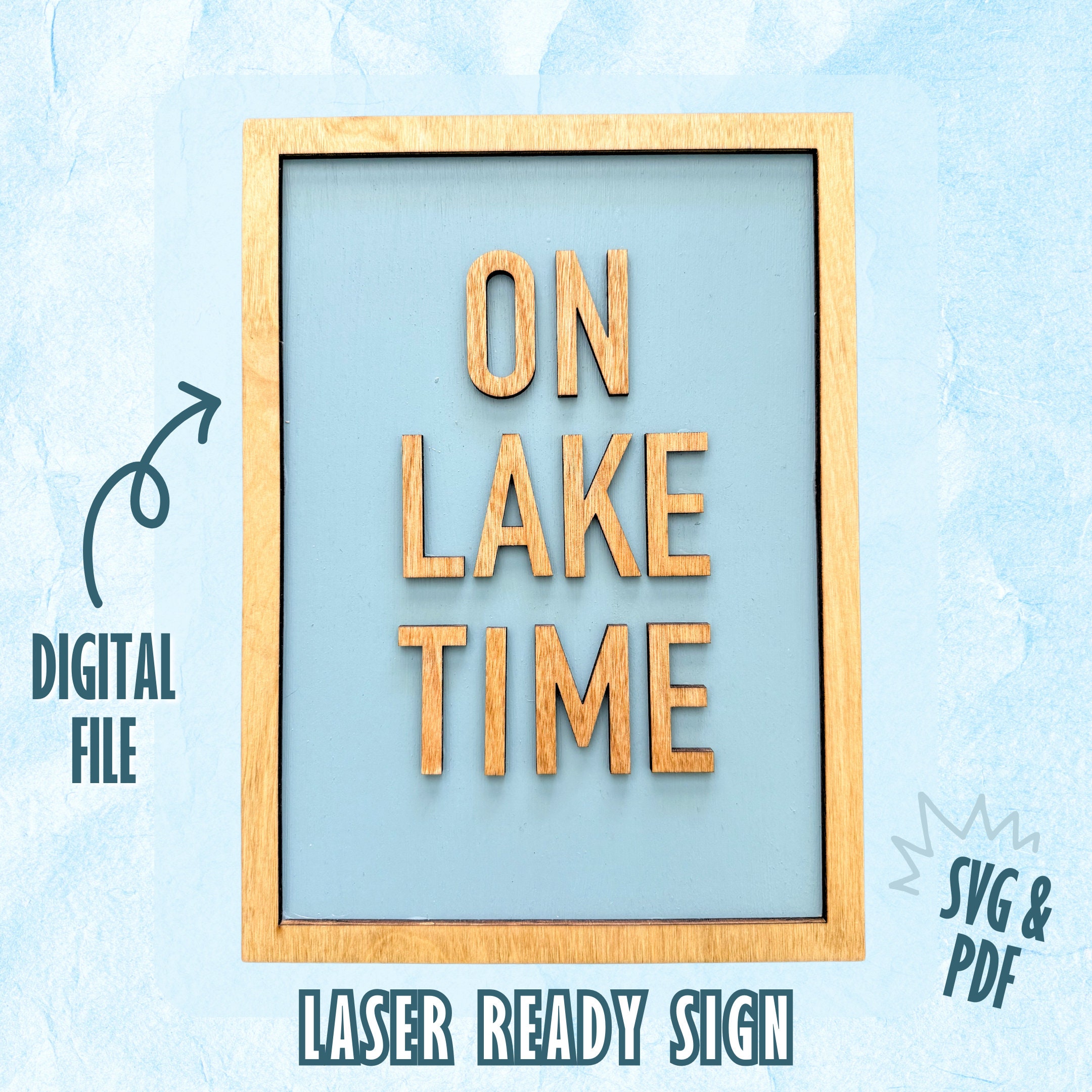 On Lake Time SVG File ONLY Summer Lake Sign - Etsy