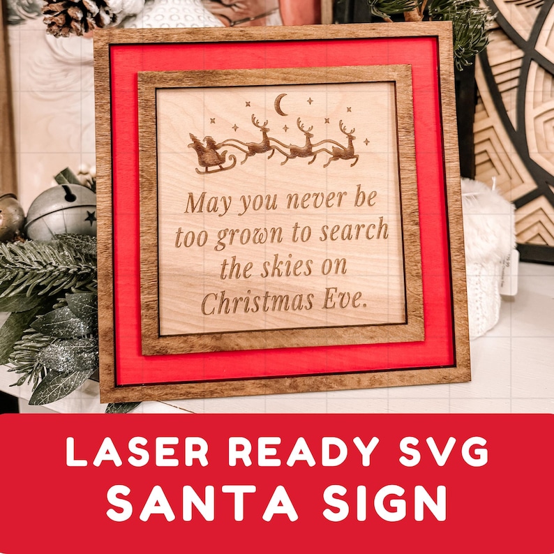 Christmas Sign SVG | Santa Sign Digital File - Etsy