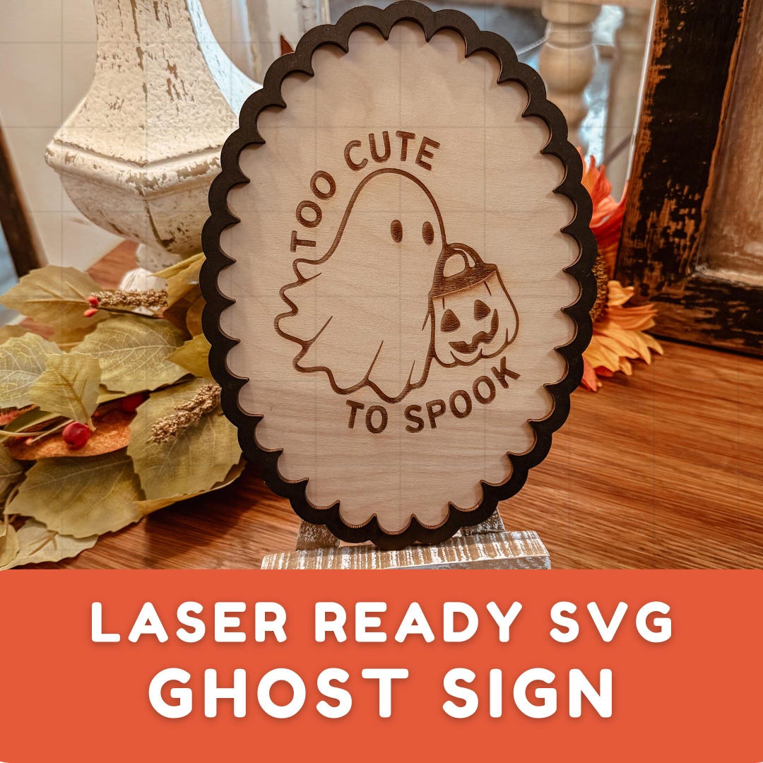 Scallop Ghost Sign SVG | Laser Cut Halloween Decor (digital Download ...