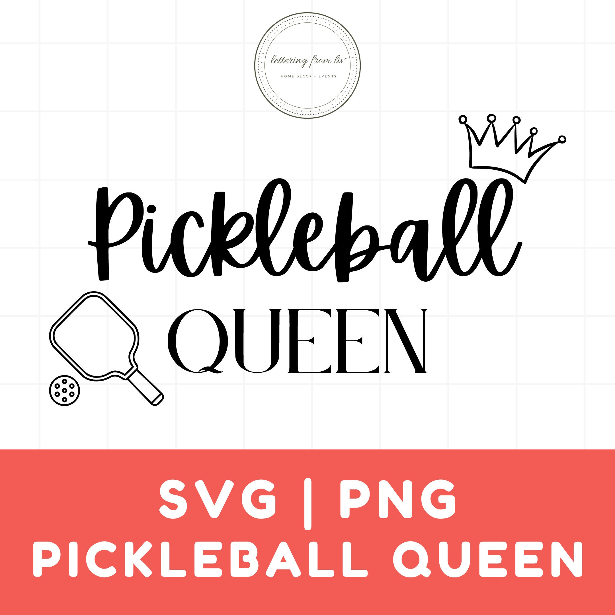 Pickleball SVG Pickleball Queen Graphic for Cricut or Laser Digital ...