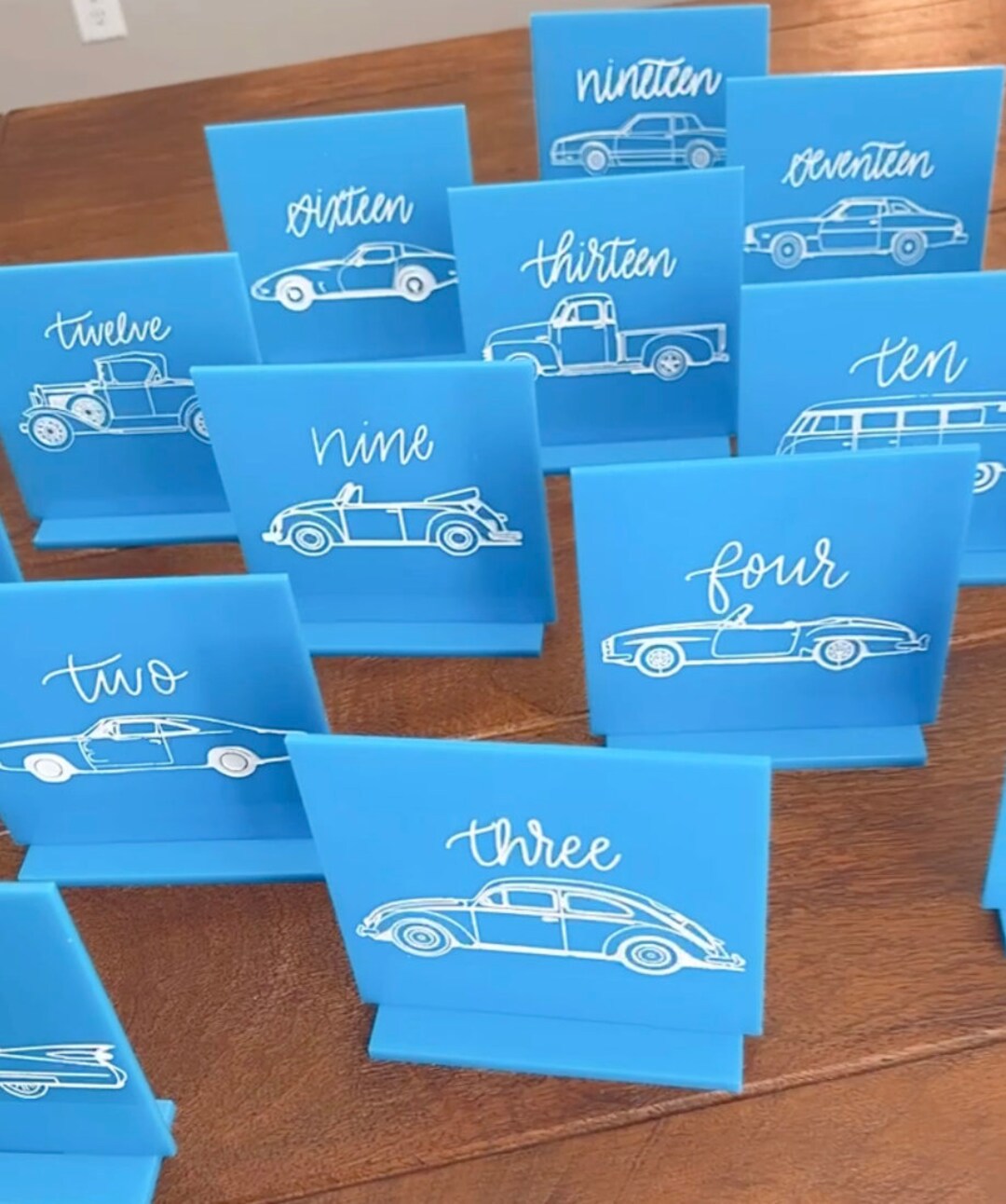 Classic Car Table Numbers SVG 1-20 | Classic Car Wedding SVG | Vintage ...
