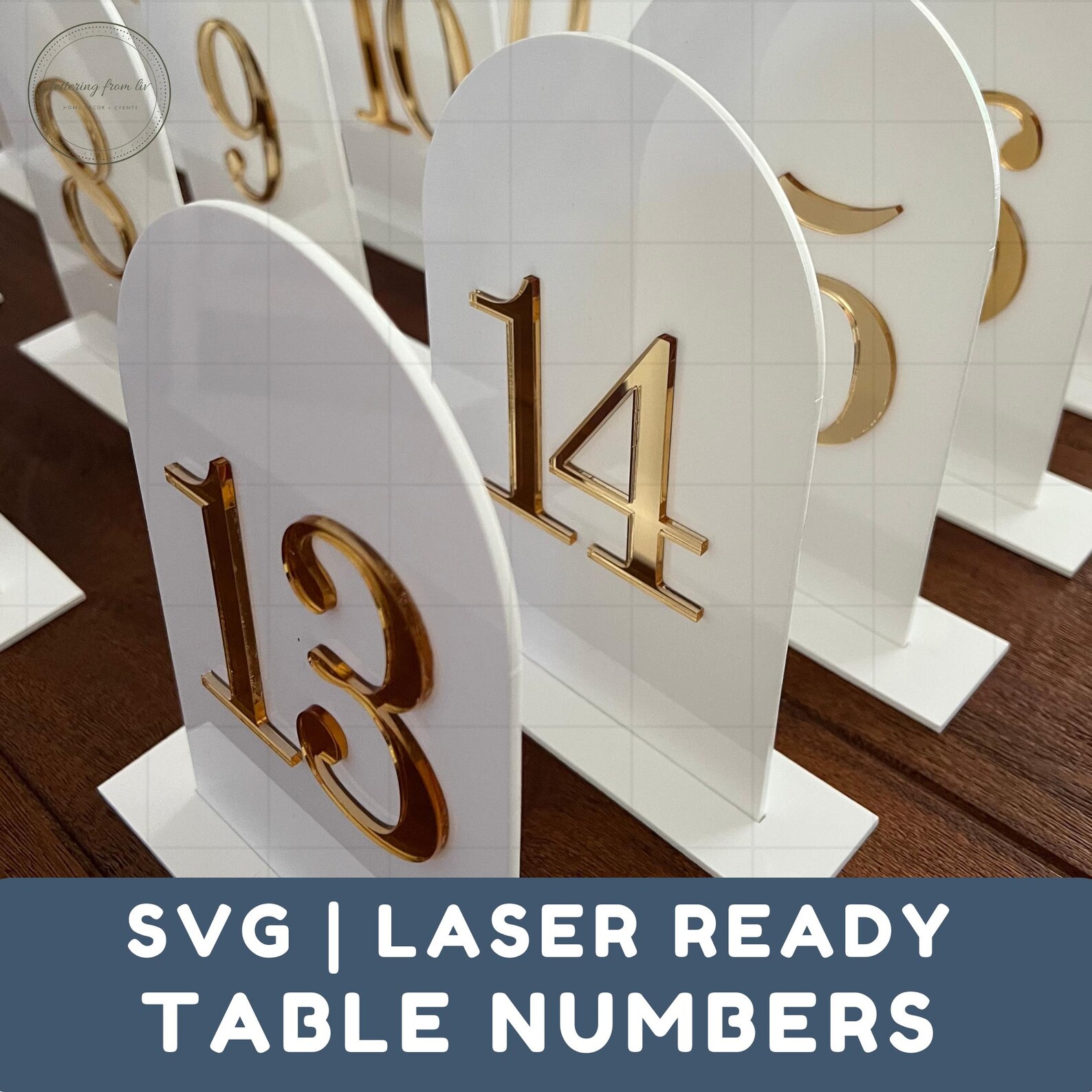 Modern Table Numbers Wedding Decor Arch With Stand 1-40 SVG Laser Ready ...