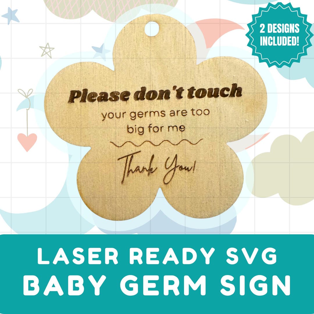 Stroller Germ Sign SVG Bundle | 2 Designs Flower & Circle | Newborn ...