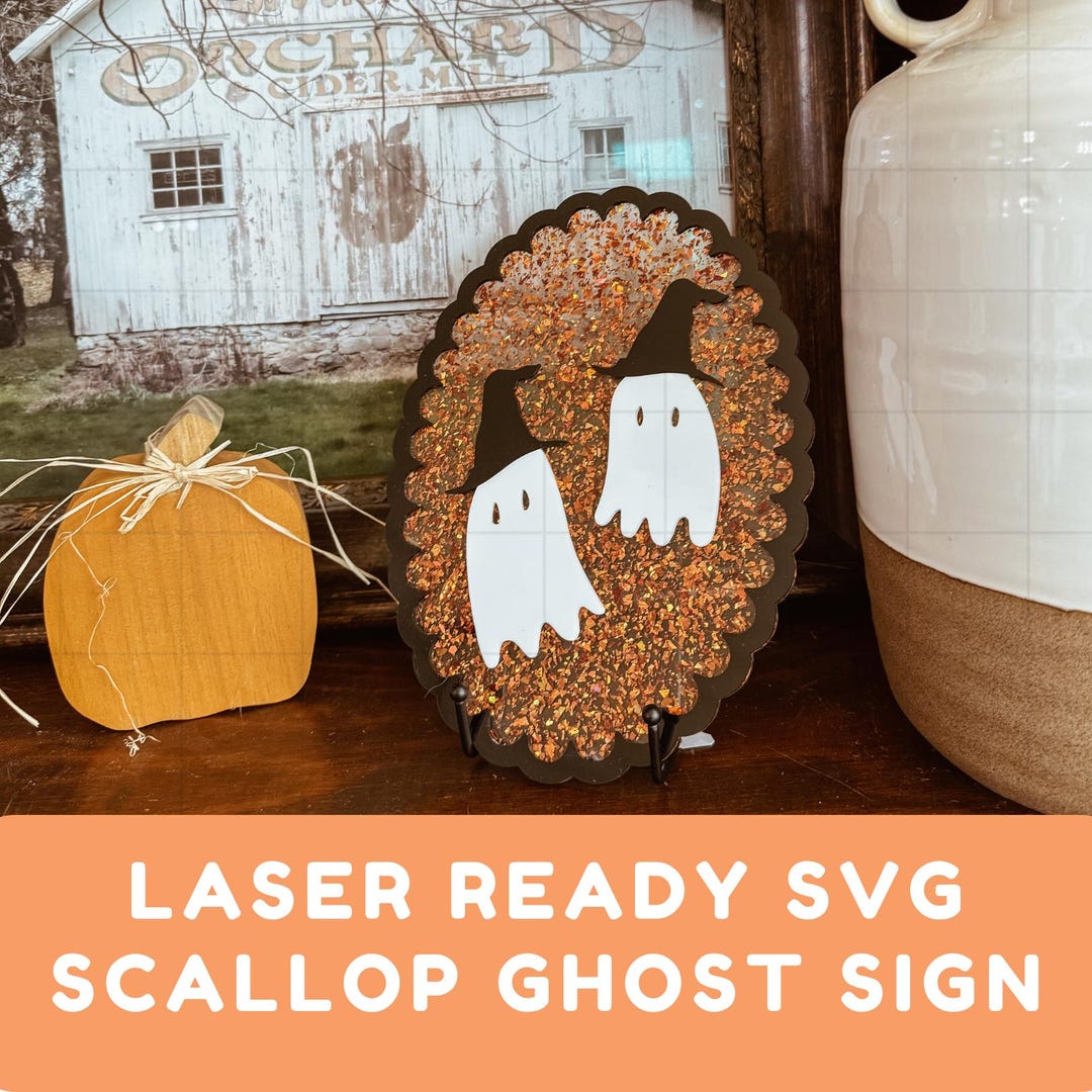 Scallop Ghost Sign SVG | Laser Cut Halloween Decor (digital File) - Etsy