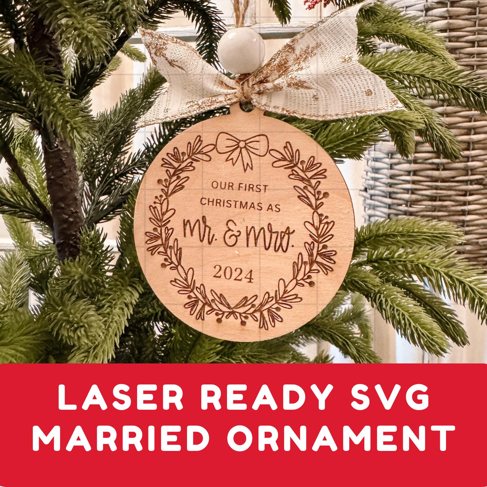 Married Ornament SVG | Couple Christmas SVG | Custom Ornament SVG for ...