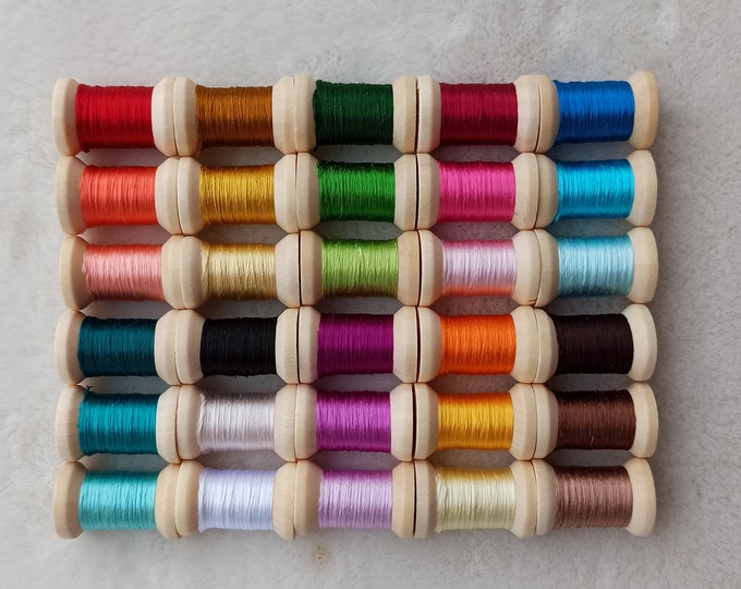 Embroidery Silk Spools Pack of 30 Spools Hand-dyed 100% Natural ...