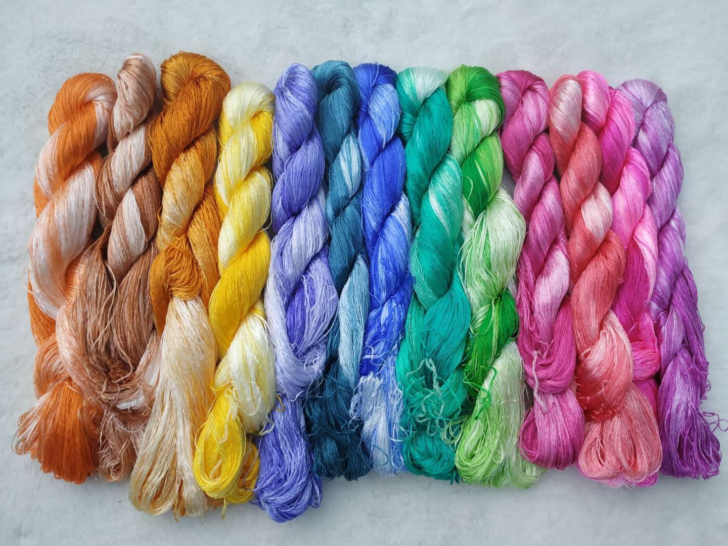 Variegated Embroidery Silk Thread 13 Skeins Natural Mulberry - Etsy